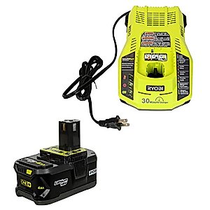 Ryobi (1) P117 18V Battery Charger & (1) P197 18V 4.0Ah Battery Pack