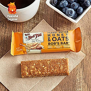 Peaceful Squirrel Variety, Bob's Red Mill Peanut Butter Oat Bars, Variety of 10 Bars, 5 Flavors, Gluten Free, Non-GMO, 1.76 Ounce