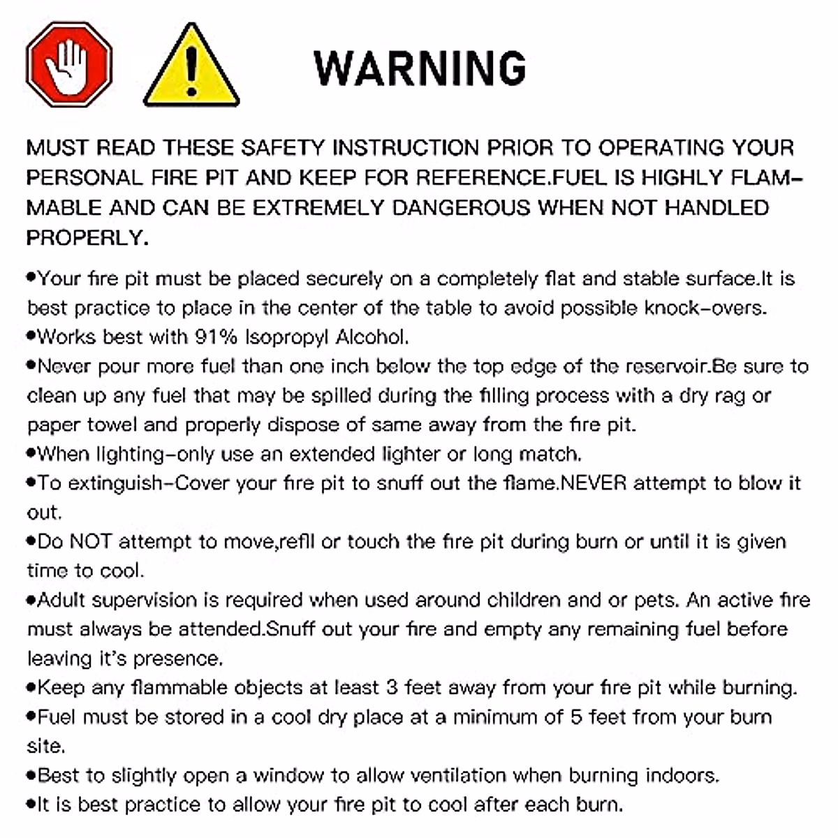 Tabletop Fire Pit, Portable Indoor Outdoor Marble Alcohol Fireplace, Fire Bowl Clean Burning Bio Ethanol Ventless Fireplace, Mini Fire Pit Clean Burning Real Flame for Patio Balcony