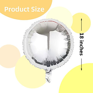 Siticoto 18" Silver Round Shaped Foil Balloons Mylar Helium Balloons for Bridal Shower Engagement Birthday Party Pack of 20