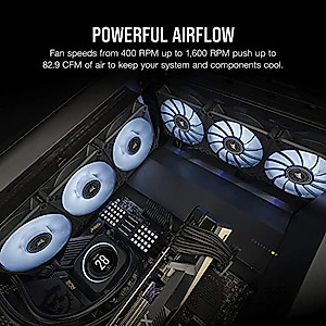 CORSAIR ML140 LED Elite, 140mm Magnetic Levitation White LED Fan with AirGuide, Single Pack, Black