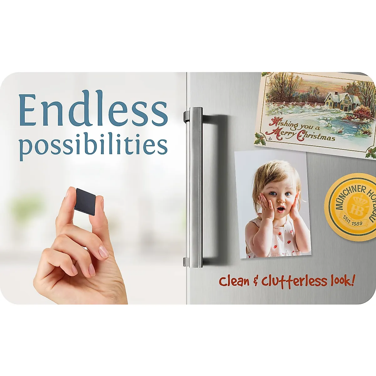 Magnefic Magnetic Squares, 1 Tape Sheet of 70 Magnetic Squares (Each 20x20x2mm), Magnet on one Side, Self Adhesive on The Other Side. Perfect for Fridge Organisation, Art Project, Vision Board