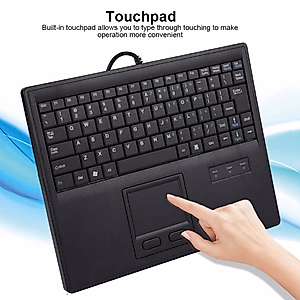 Hakeeta 10in Wired Keyboard with Touchpad, 1.5m Long Cable, Precise Touch Control Touchpad Keyboard, for PC Computer Gaming, Office