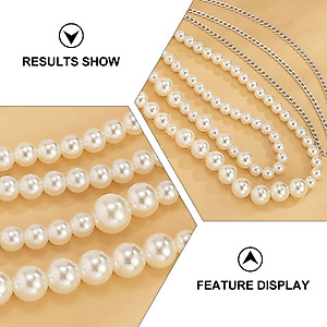 Holibanna Belly Waist Chain Pearl Waist Chain Belt Adjustable Multilayer Waist Chain Body Chain Accessory for Summer Beach Party Girls Women