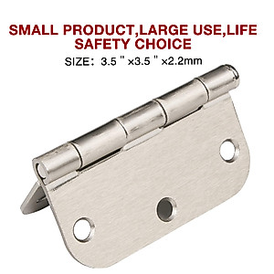 18 Pack Nickel Door Hinges Brushed Nickel 3 1/2 Interior Door Hinges Satin Nickel 3.5 Inch with 5/8” Radius Corners 3 ½"x 3 ½" Silver Hardware Controls