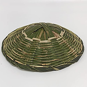 Zerodeko Wok Sticky Rice Cooking Steamer Basket Wicker Lid Traditional Replacement Steamer Basket Lid Wicker Woven Lid Rice Base for Bottom Containers