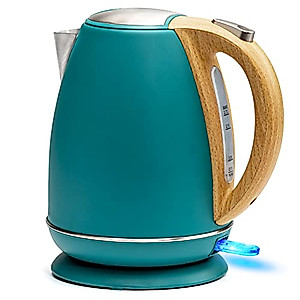 SULIVES 1500W Electric Kettle with 1.7L Capacity, LED Light Indicator, Auto Shut-Off and Dry Protection, Stainless Steel Interior and BPA-Free, Cordless Design, Fast Boiling Water Kettle for Daily Use