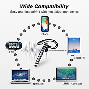 XVV Bluetooth Headset,Wireless Bluetooth Earpiece V5.1 Hands-Free Earphones CVC 8.0 Noise Canceling with Dual-Mic for Driving/Business/Office, Compatible with iPhone and Android