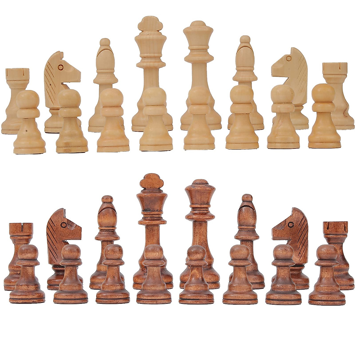 LuckyWish Large Wood Chess Pieces,4.3 Inch King,Chess Pieces Only, No Board