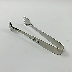 Gojoy Food Grade Stainless Steel ice Tongs, for ice and Other Foods, with Serrated Edges, 7.5 inches ice Tongs