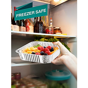 NEEBAKE 40 Pack Disposable Aluminum Pans Combo Set - 20 Large 9x13 Aluminum Foil Pans Half Size & 20 Small 8x8 Tin Foil Baking Pans, Tin Trays Containers for Meal Prep, Food Cooking, Roasting, Heating