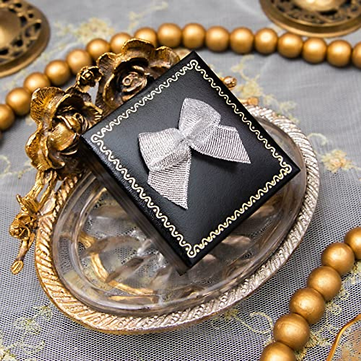 Mini Silver Satin Bows with Self-Adhesive Tape (1.5 in, 200 Pack)