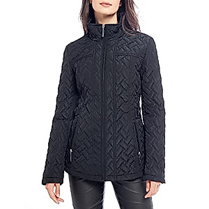 S P Y M Womens Diamond Quilted Jacket Lightweight Padding Coat with Pockets, Regular and Plus Size