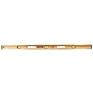 Mayes 10136 48-Inch Bound Wood Laminated Level, Level Tool 48 Inch, Basic Level and Plumb Vials, 4 Ft. Level Crafted with Laminated Layers of American Hardwood