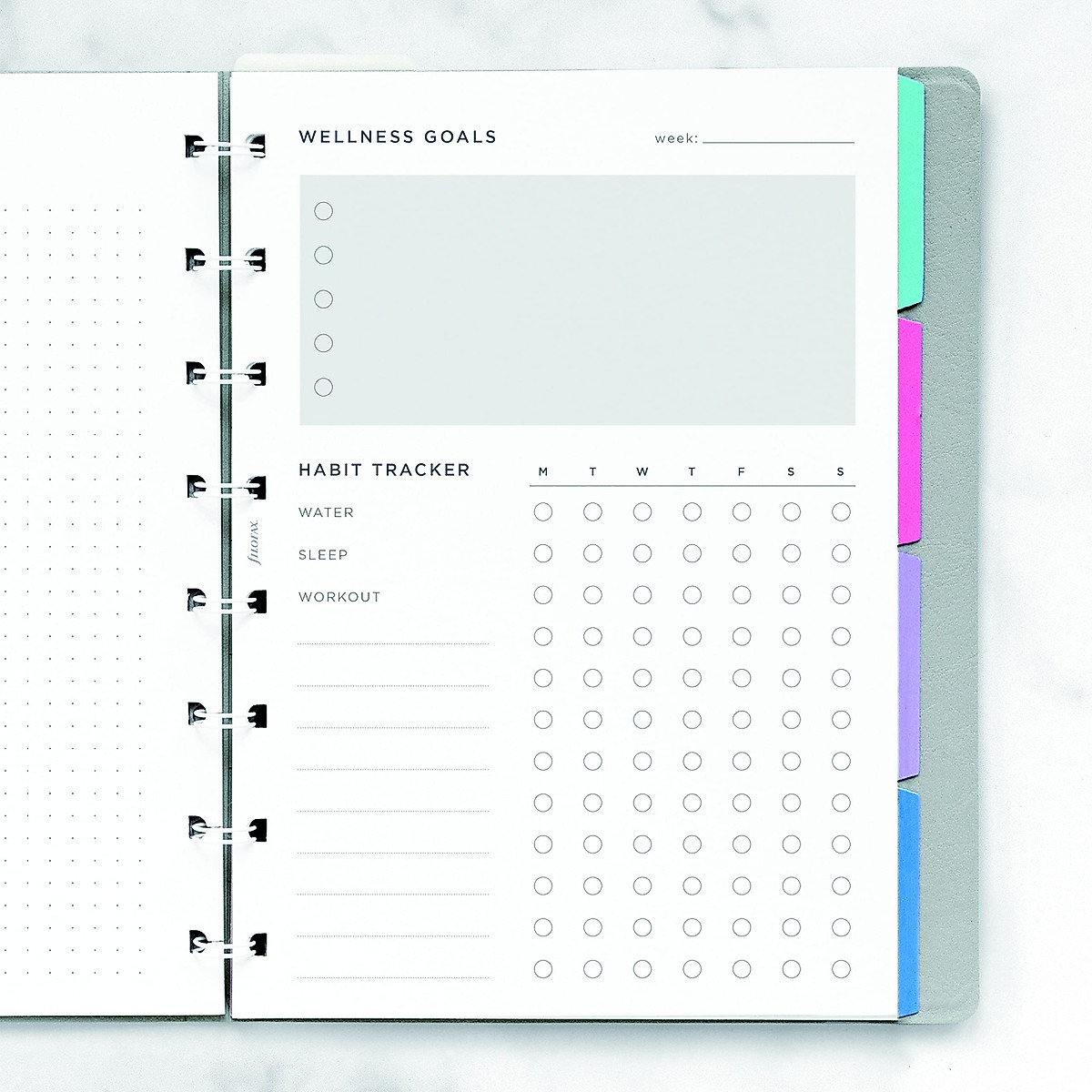 Filofax Refillable Notebook Refill, A5 Size, Wellness Trackers Pack, White Paper, 8.26" x 5.82", 56 Sheets (B152033)