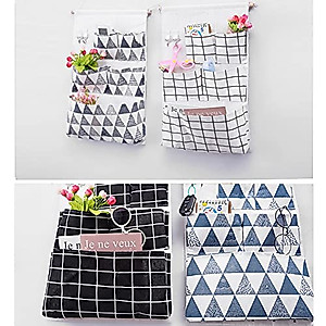 croselyu Home Multifunctional Hanging Bag Dormitory Fabric Hanging Basket Miscellaneous Organizer Bathroom Wall Hanging Bag Behind Door Wall Storage (Black)