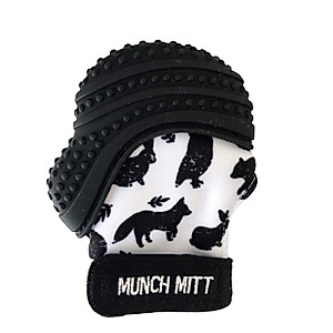 Malarkey Kids Munch Mitt 3-Pack | Baby Teething Mitten Protects Hands from Chewing & Saliva, Heals Aching Gums for Babies (Night Forest, Spring Flower, Outer Space) )