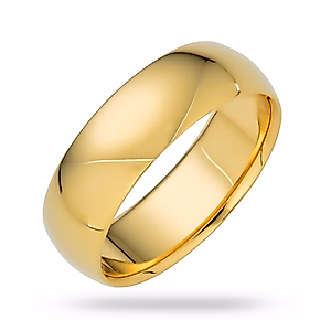 EWB Signature Jewelry Classic 6mm Solid Gold Wedding Band in 14K Yellow Gold, Comfort Fit, Finger Size 9.5