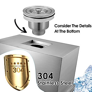 ETE ETMATE Outdoor Drop In Ice Chest Built-in stainless steel ice bucket with removable lid