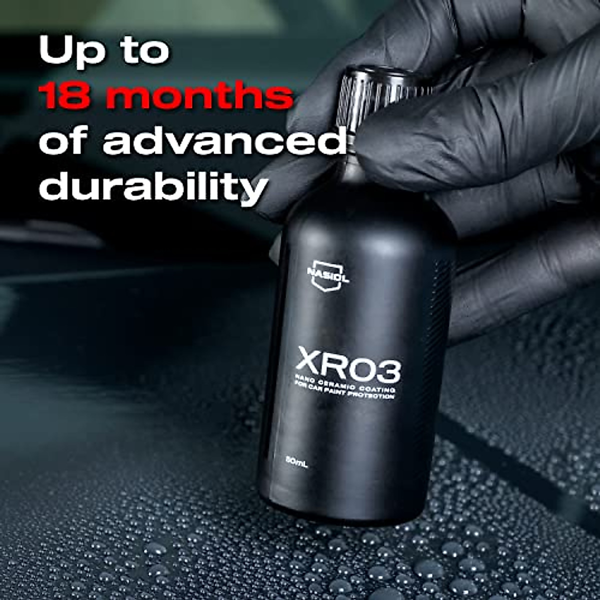 Nasiol XR03 Nano Ceramic Coating for Cars, Auto Detailing Kit Body Armour, Years of Paint Protection for Vehicle and Motorcycles 8H Scratch Resistance with Hydrophobic Crystal Gloss Shine