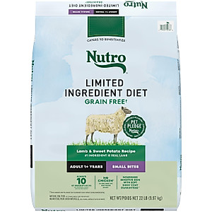 NUTRO Limited Ingredient Diet Small Bites Adult Dry Dog Food Lamb & Sweet Potato Dog Kibble, 22 lb. Bag