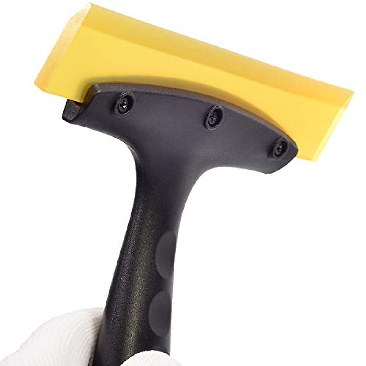 AHCHAY Car Window Rubber Squeegee, 5.5-inch Hard Water Blade Scraper for Mirror, Vinyl Wrap, Tint, Glass, Bathroom, Shower, Yellow