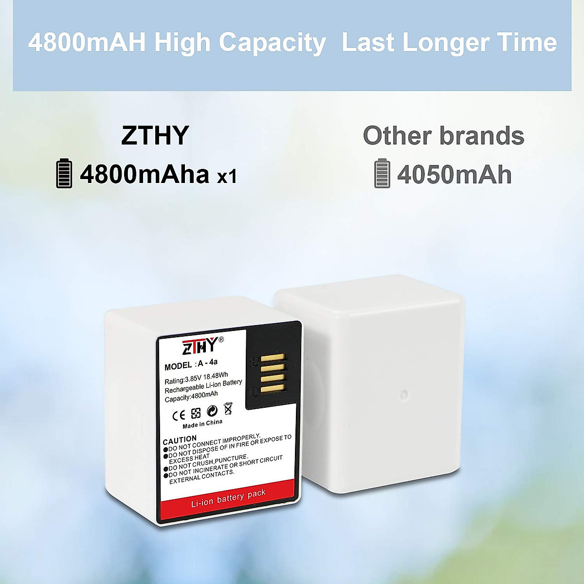 New Battery Rechargeable Replacement for Arlo Ultra, Arlo Ultra 2, Arlo Pro 3, Arlo Pro 4 VMC4040P VMA5400 VMC4350P VMC4050P VMC5040 VMS4240P Series 18.48Wh 3.85V 4800mAh