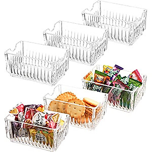 DEAYOU 6-Pack Sugar Packet Holder, Acrylic Tea Bag Organizer for Drawer, Clear Sugar Bag Caddy Container, Small Condiments Packet Holder Dispenser for Countertop, Coffee Bar, Cabinet, Sweetener