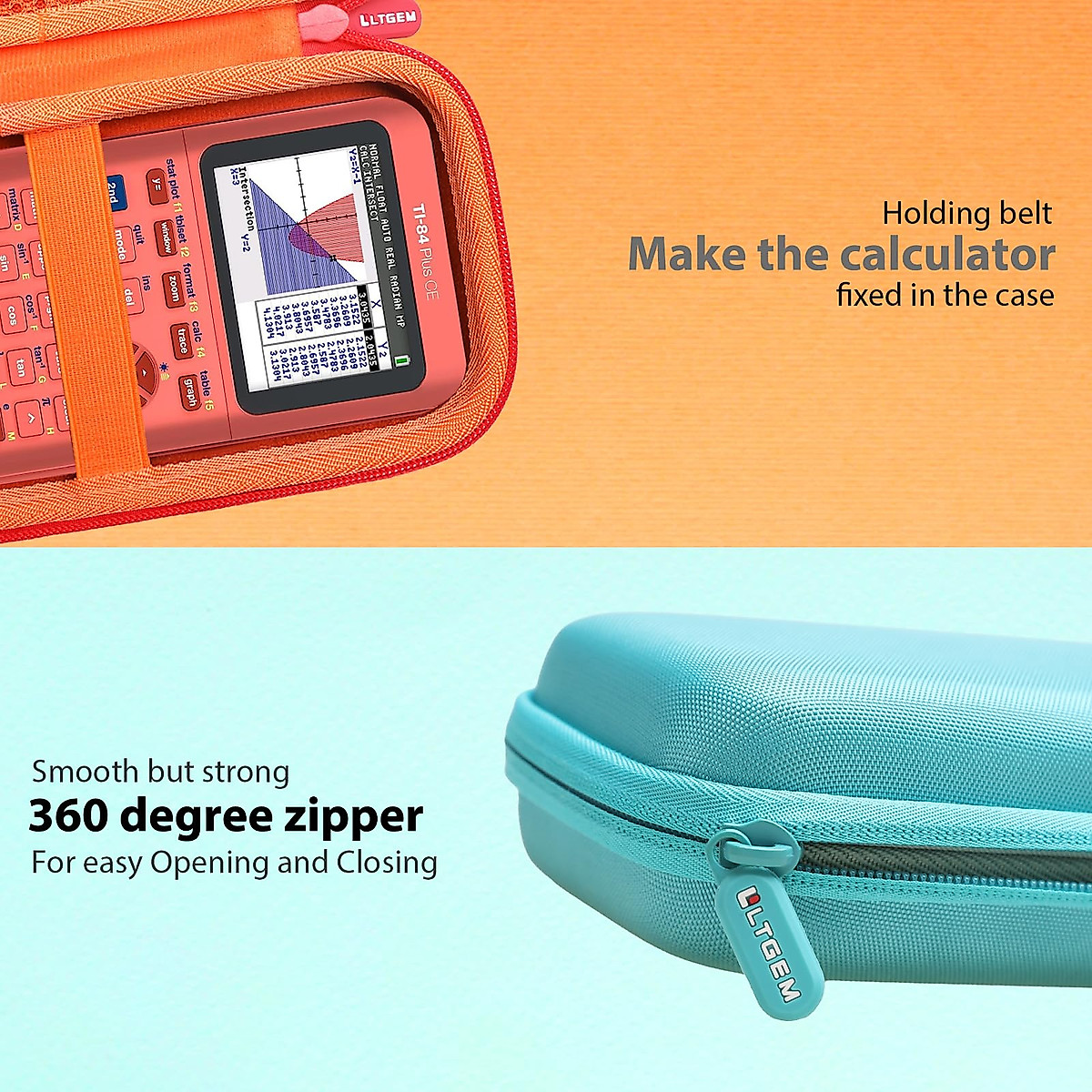 LTGEM EVA Hard Case Compatible with Texas Instruments TI-84 Plus CE/TI-84 Plus/TI-Nspire CX II CAS/TI-Nspire CX II/TI-83 Plus/TI-89 Titanium/TI-85 / TI-88 Color Graphing Calculator, White