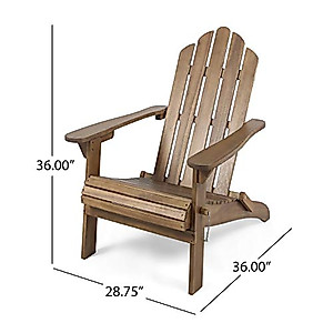Christopher Knight Home Cara Outdoor Foldable Acacia Wood Adirondack Chair, Dark Brown Finish
