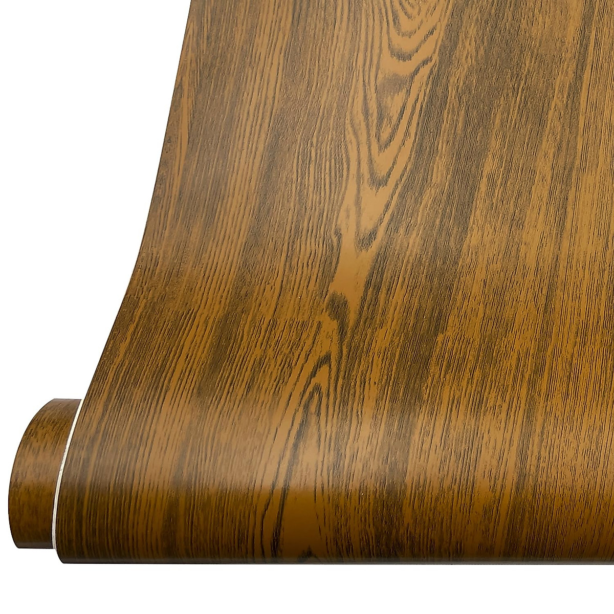 Yifely Dark Brown Walnut Wood Grain Countertop Decor Paper Self-Adhesive Shelf Liner Door Sticker 17.7 Inch by 9.8 Feet