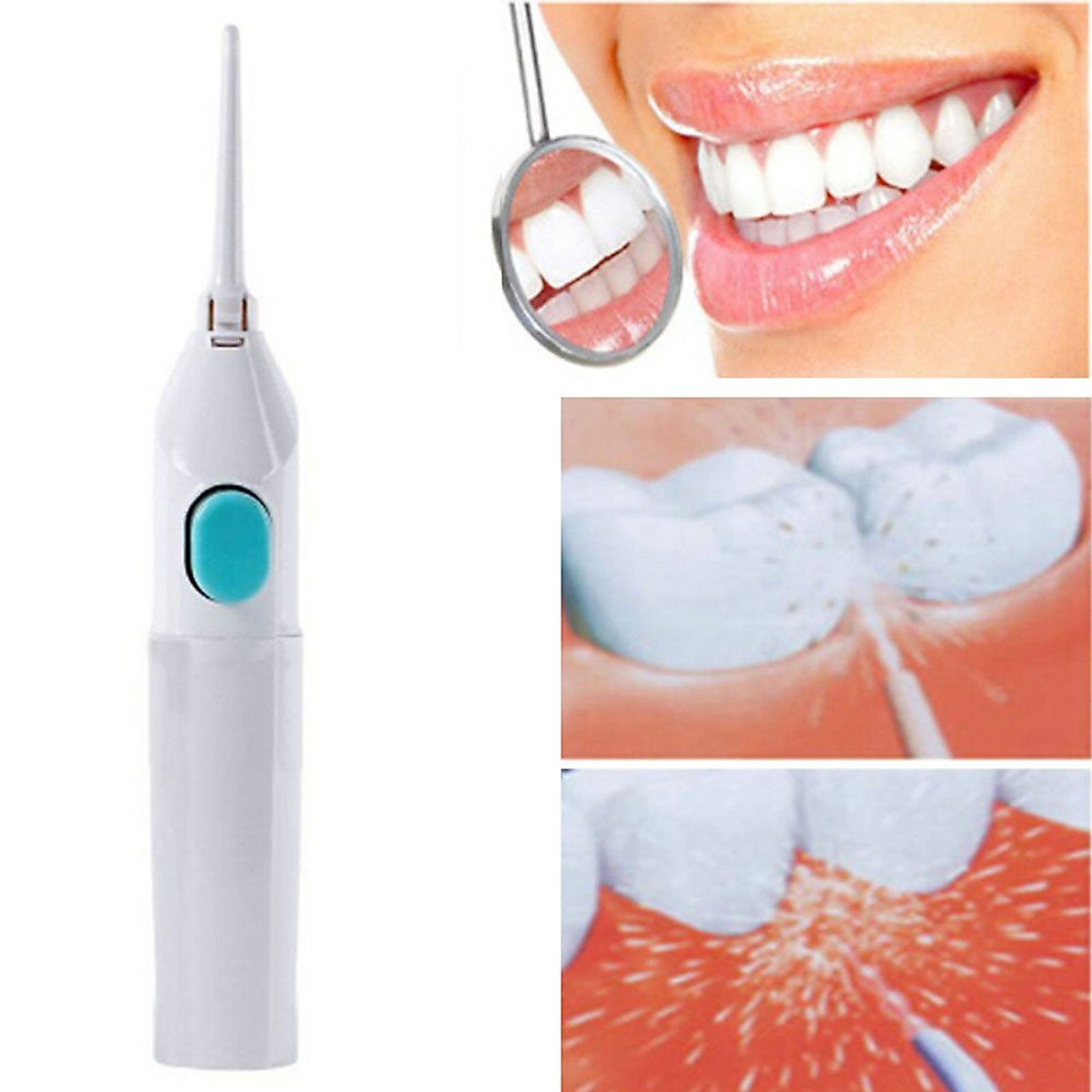 Portable Care Liquid Flosser, Cordless Travelling Liquid Jet Air Technology Dental Oral Irrigator or Air Flosser Liquid Pick for Teeth and Brace Cleaning White