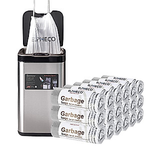 ELPHECO 2.5 Gallon Trash Bags │ 15 Liters Drawstring Garbage Bags │ Small Trash Bags For Bathroom Office Living Room Use │ Suitable For 1.5-4 Gallon Trash Can │ 18"×20" │ 180 Count / 18 Rolls │ A