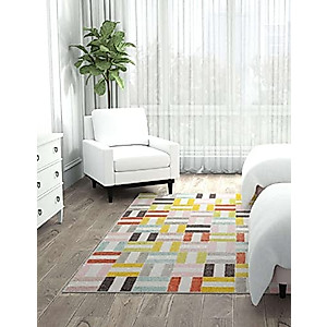 Unique Loom Whimsy Kids Collection Area Rug - Chicklets (Rectangular 7' 10" x 10' 0", Multi/ Black)