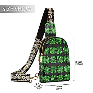 Women Crossbody Sling Backpack St-patricks-glitter-shamrock Girl Chest Bag Daypack for Hiking Traveling