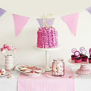 16 Cake Topper - Premium Gold Metal - Sweet 16 Birthday Party Sparkly Rhinestone Decoration Makes a Great Centerpiece - Now Protected in a Box