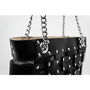 Time Resistance Leather Tote Bag for Women Shoulder Bag Handmade Black Purse