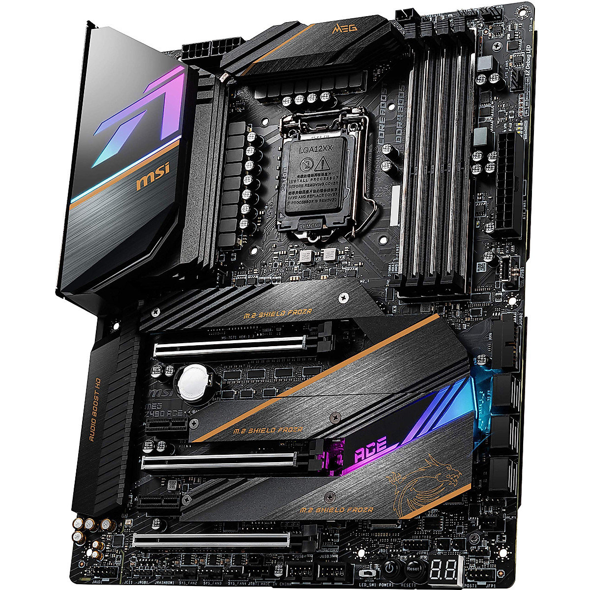 MSI MEG Z490 ACE Gaming Motherboard (ATX, 10th Gen Intel Core, LGA 1200 Socket, SLI/CF, Triple M.2 Slots, USB 3.2 Gen 2, Wi-Fi 6, Mystic Light RGB)