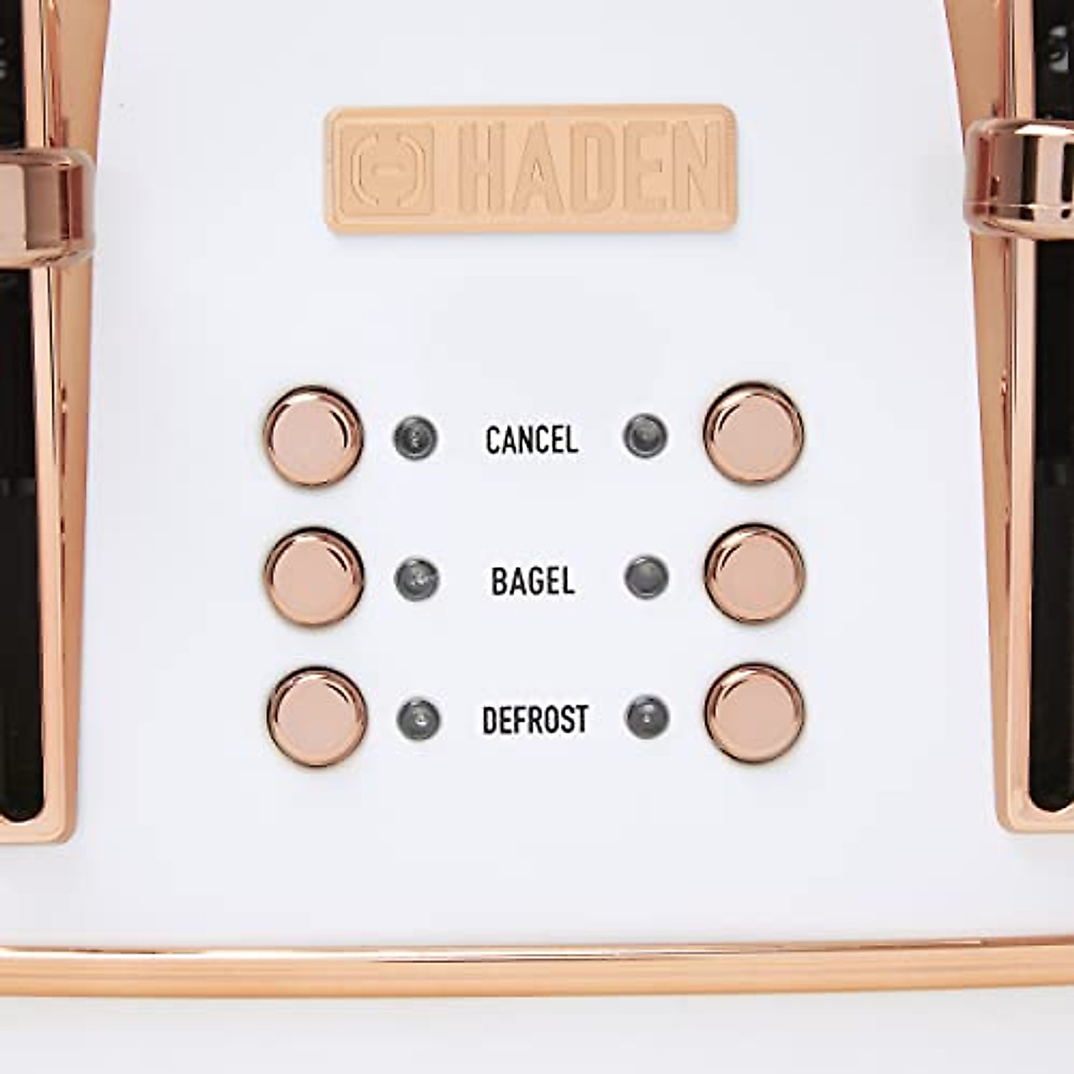 HADEN Heritage Stainless Steel Bread Toaster - 4-Slice Wide Slot Toaster with Button Settings, Removable Crumb Tray with Bagel and Defrost Settings - Ivory and Copper