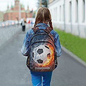 Football Boys Backpack Soccer Ball Elementary School Bookbag Kids Travel Rucksack Laptop Bag