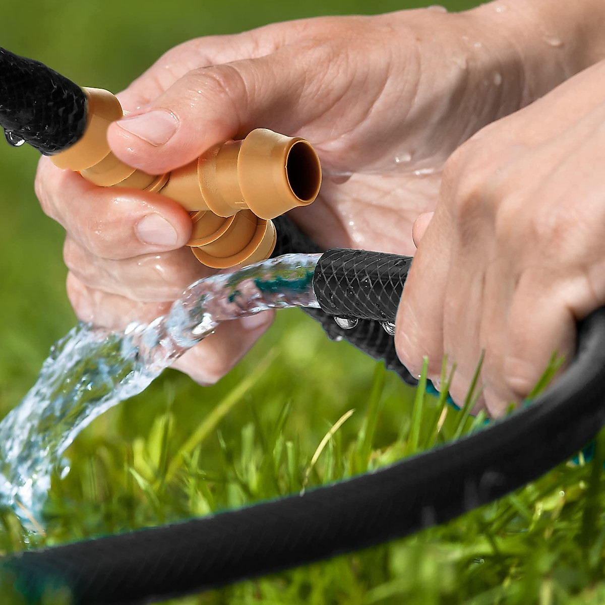 34 Pieces Drip Irrigation Fitting Kit 1/2 Inch Tubing Set, 2 Switch, 8 Tee, 8 Coupling, 8 Elbow and 8 End Cap Plastic Plug, Drip Irrigation Barbed Connector for Compatible Drip or Sprinkler System