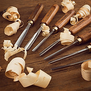 IMOTECHOM 12-Pieces Woodworking Wood Carving Tools Chisel Set with Wooden Box, Razor Sharp CR-V 60 Steel Blades