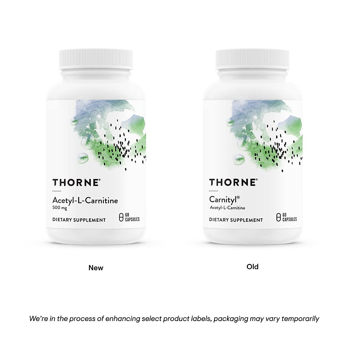THORNE Acetyl-L-Carnitine - 500 mg - Supports Brain Function & Healthy Nerve Sensations in The Hands & Feet - Gluten, Dairy & Soy-Free - 60 Capsules