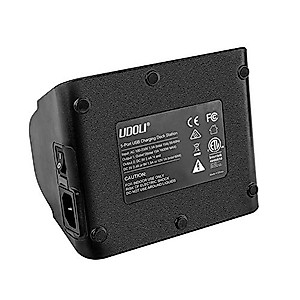 UDOLI 5 USB Ports Charging Station Organizer for Multiple Devices Fast Charging Desktop Stand for Apple Android Phone Tablet 1600W 2 AC Power Outlets Charger Dock for Home Office 3 Prong Cord Black