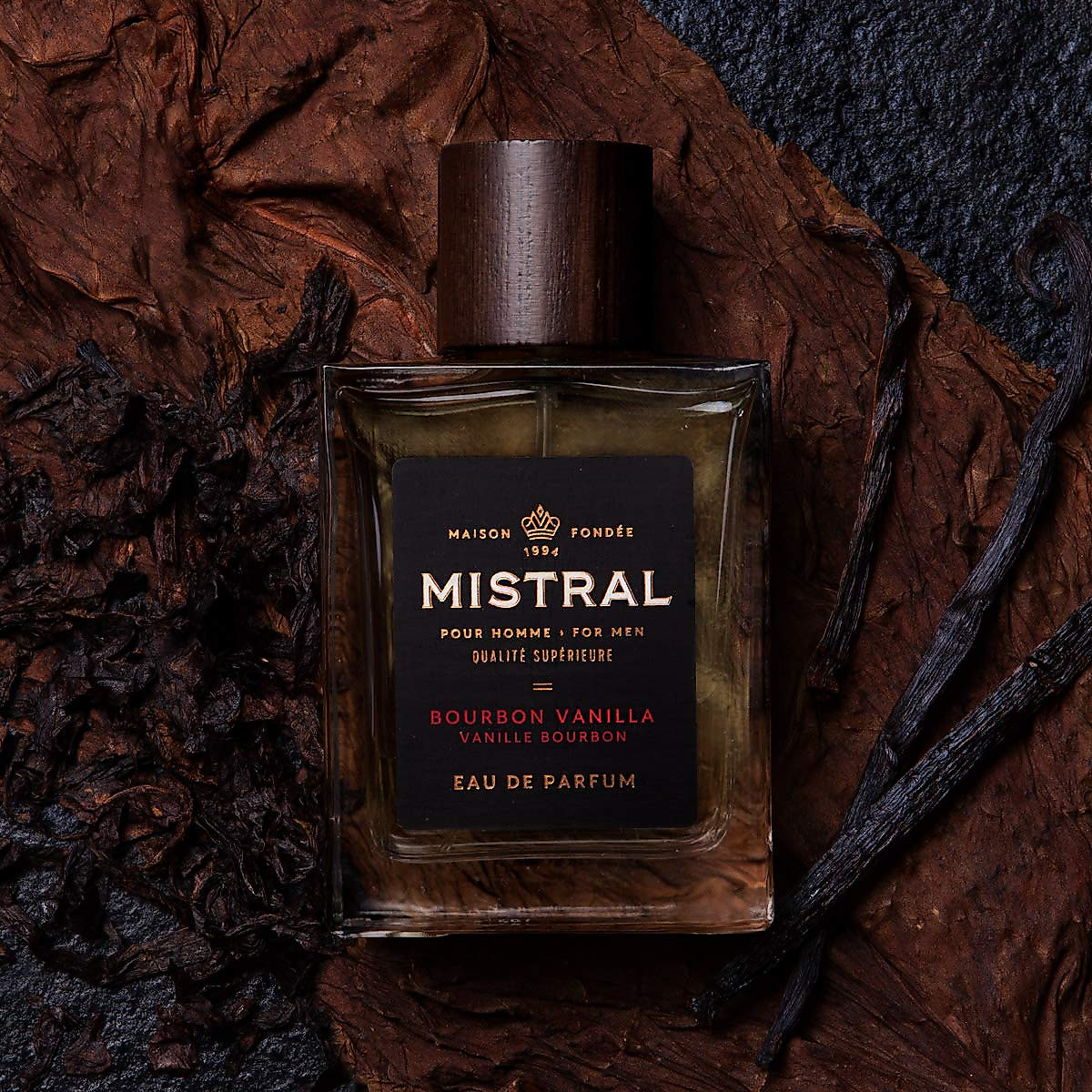Mistral Men's Cologne, Bourbon Vanilla, Made in France, 3.4 Oz