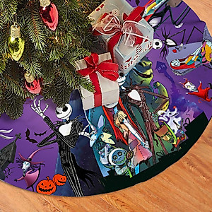 Sarvakua Halloween Tree Skirt 36 Inch Jack Skulls for Holiday Halloween Christmas Home Party Decor