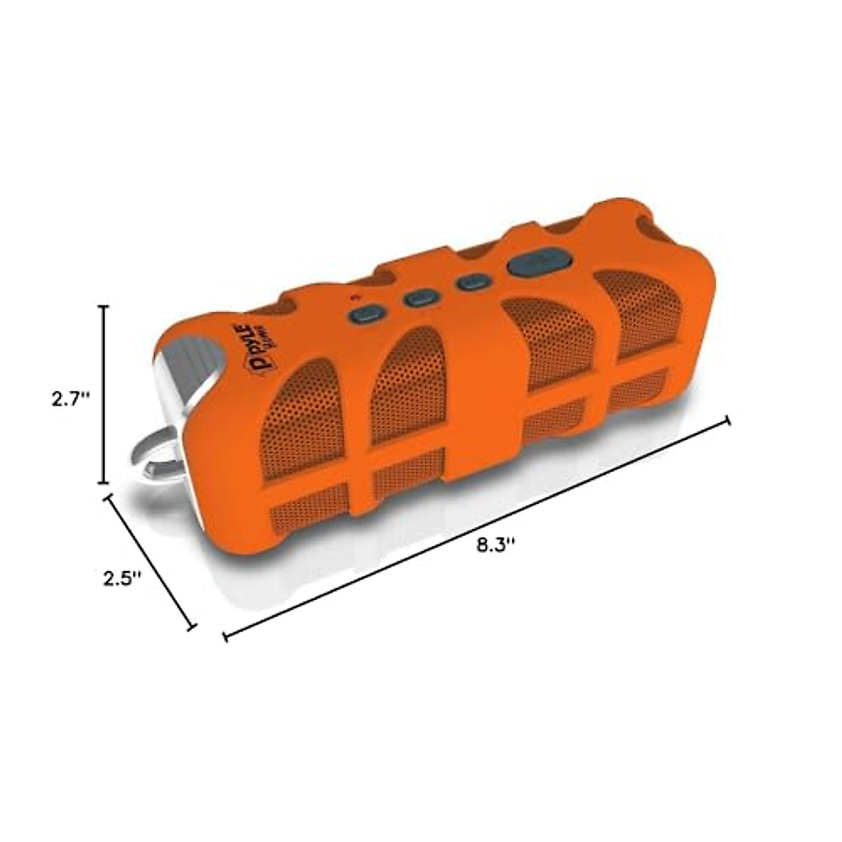 Pyle Upgraded Splash SoundBox Waterproof Bluetooth Speaker, Portable Wireless Outdoor, Enhanced Bass, USB, 3.5mm AUX, IPX4 Splashproof Speaker, Water Resistant, Beach, Shower - Orange (PWPBTA70OR)