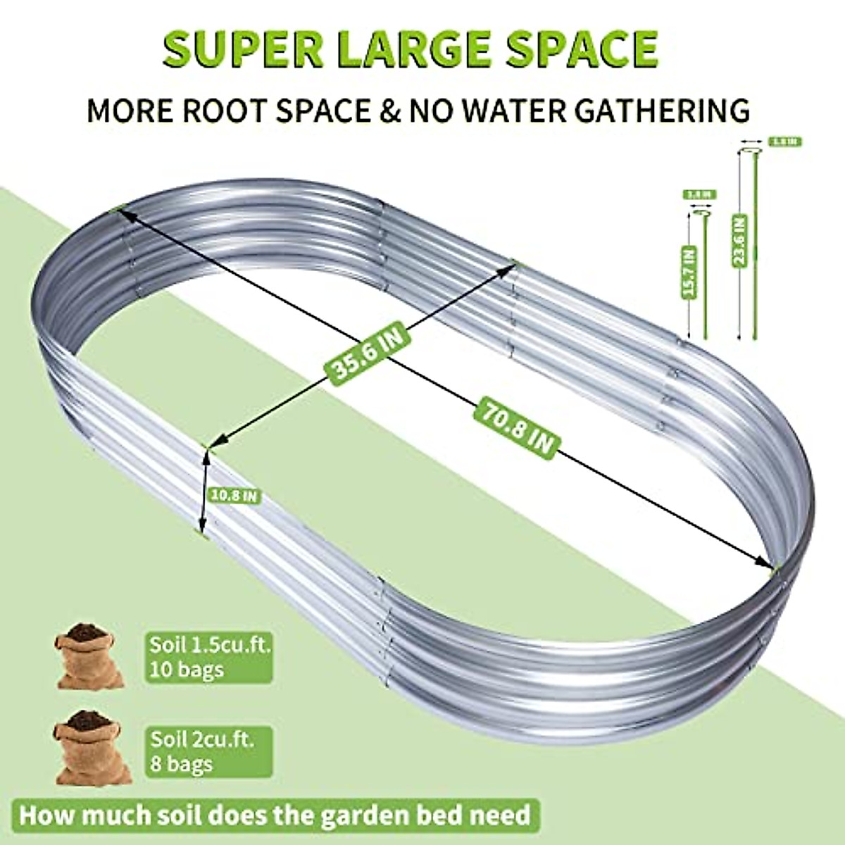 2Pcs Raised Garden Bed 6 x 3 x 1 FT,Galvanized Raised Garden Beds Outdoor for Vegetables Flowers Herb,Raised Garden Boxes Rustproof Planter Box Quick Setup for Backyards Terraces and Balconies