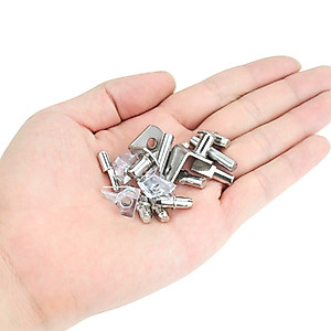 HELIFOUNER 100 Pieces 5 Styles Shelf Pins Kit, Top Quality Nickel Plated Shelf Bracket Pegs Cabinet Furniture Shelf Pins Support for Shelf Holes on Cabinets, Bookcases, Entertainment Centers