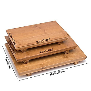 THY COLLECTIBLES Sashimi Sushi Bamboo Serving Geta Plate - Japanese Style Tableware Bamboo Sushi Board Cutting Tray (L10.6 x W7)
